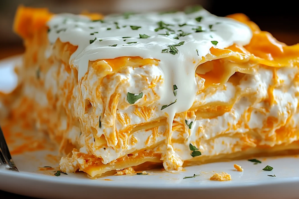 Cheesy Buffalo Chicken Lasagna with Ranch Drizzle – Animalspt